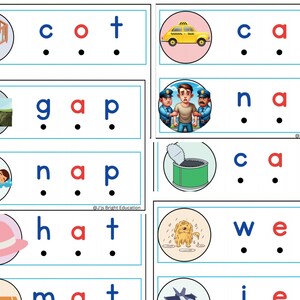 CVC Words Flashcards-cvc Printable Flashcards-blending Sounds-phonics ...