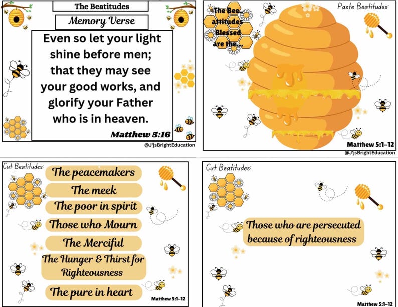 The Beatitudes|blessed Are Those|bible Lesson|bible Learning|sunday ...