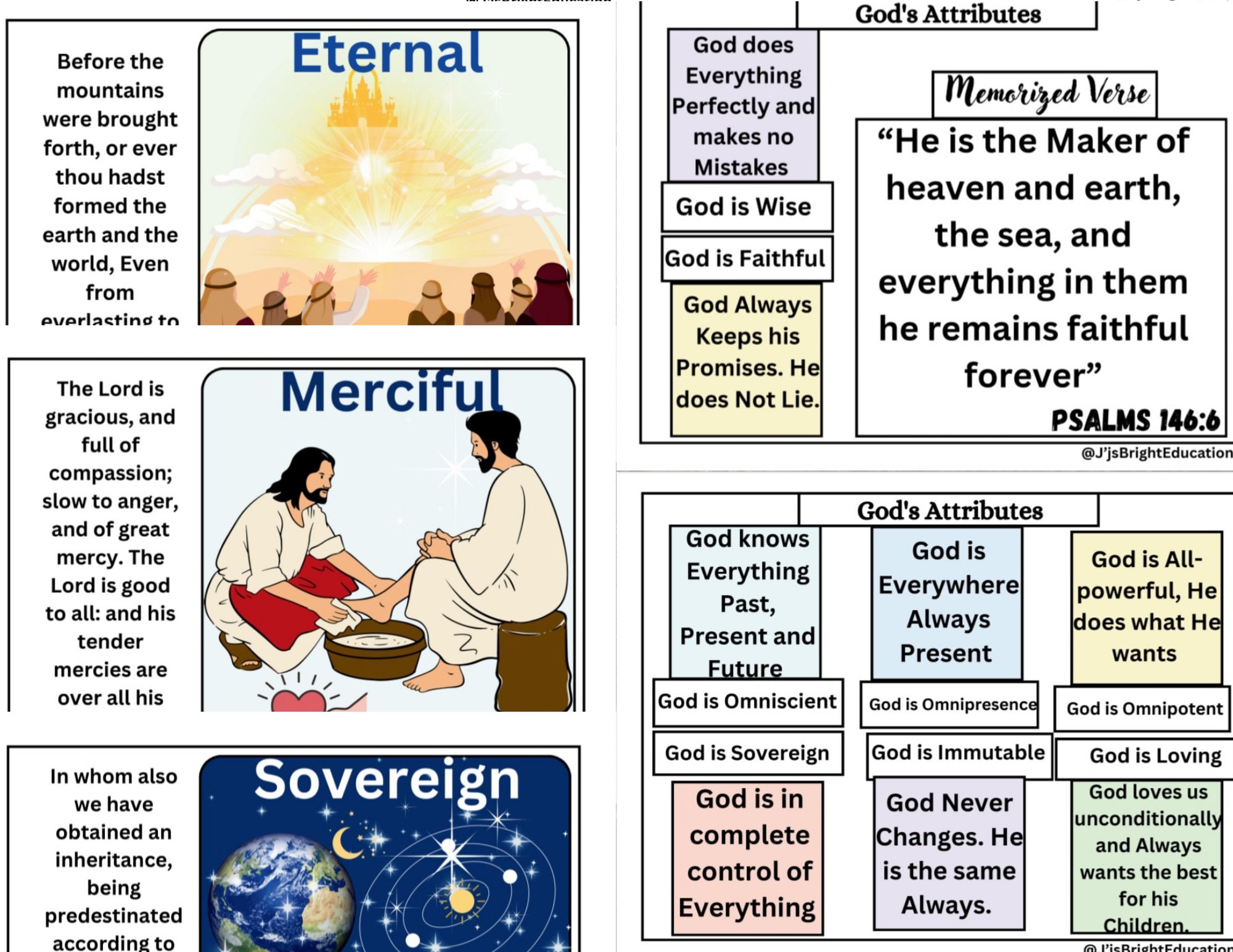 God's Attributes Printable Worksheet: Bible Lesson, Sunday School ...