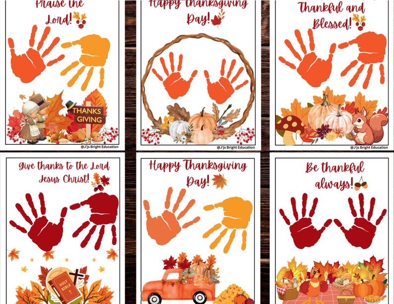 Thanksgiving Handprint Art: Fall Activity Worksheets (printable) - Etsy