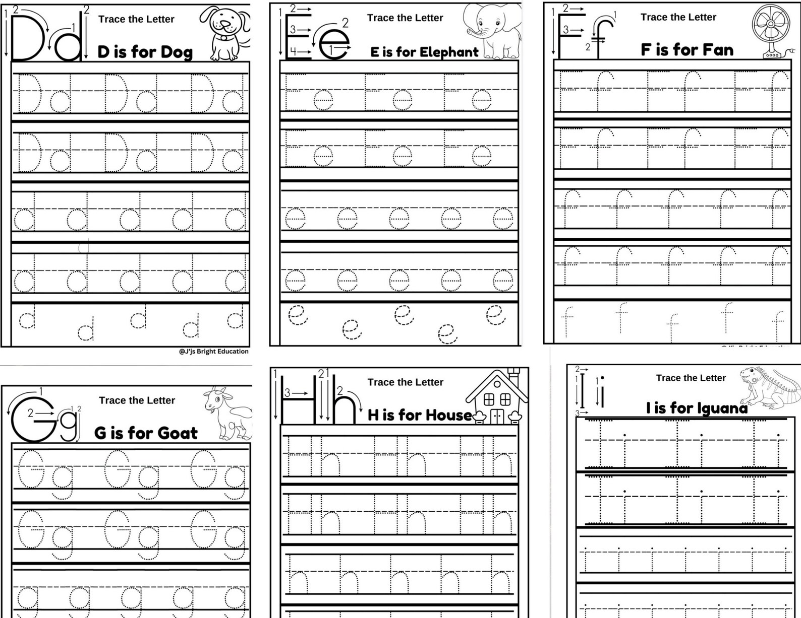 Alphabet Tracing & Matching Worksheets: Preschool Kindergarten ...