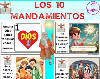 Spanish Ten Commandments Worksheets: Sunday School Bible Activity ...