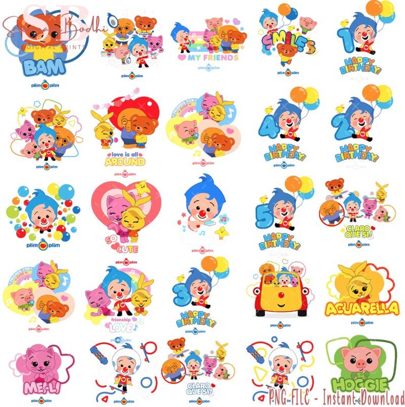 25++ Plim Plim Kids Png Bundle, Plim Plim the Clown and His Friends Png ...