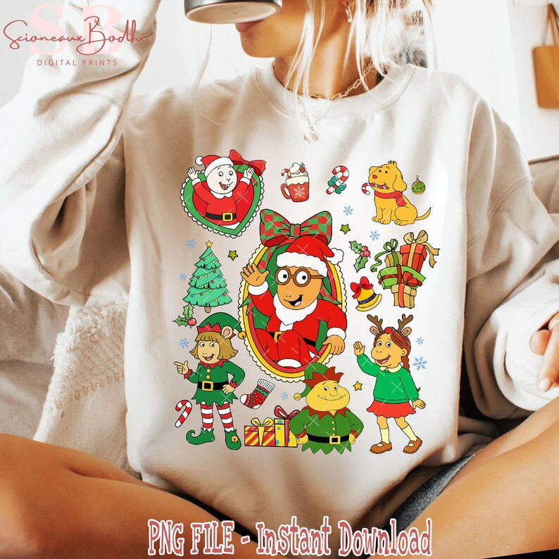 Retro Groovy Arthur TV Show Christmas Png, Cartoon Characters, Teacher ...