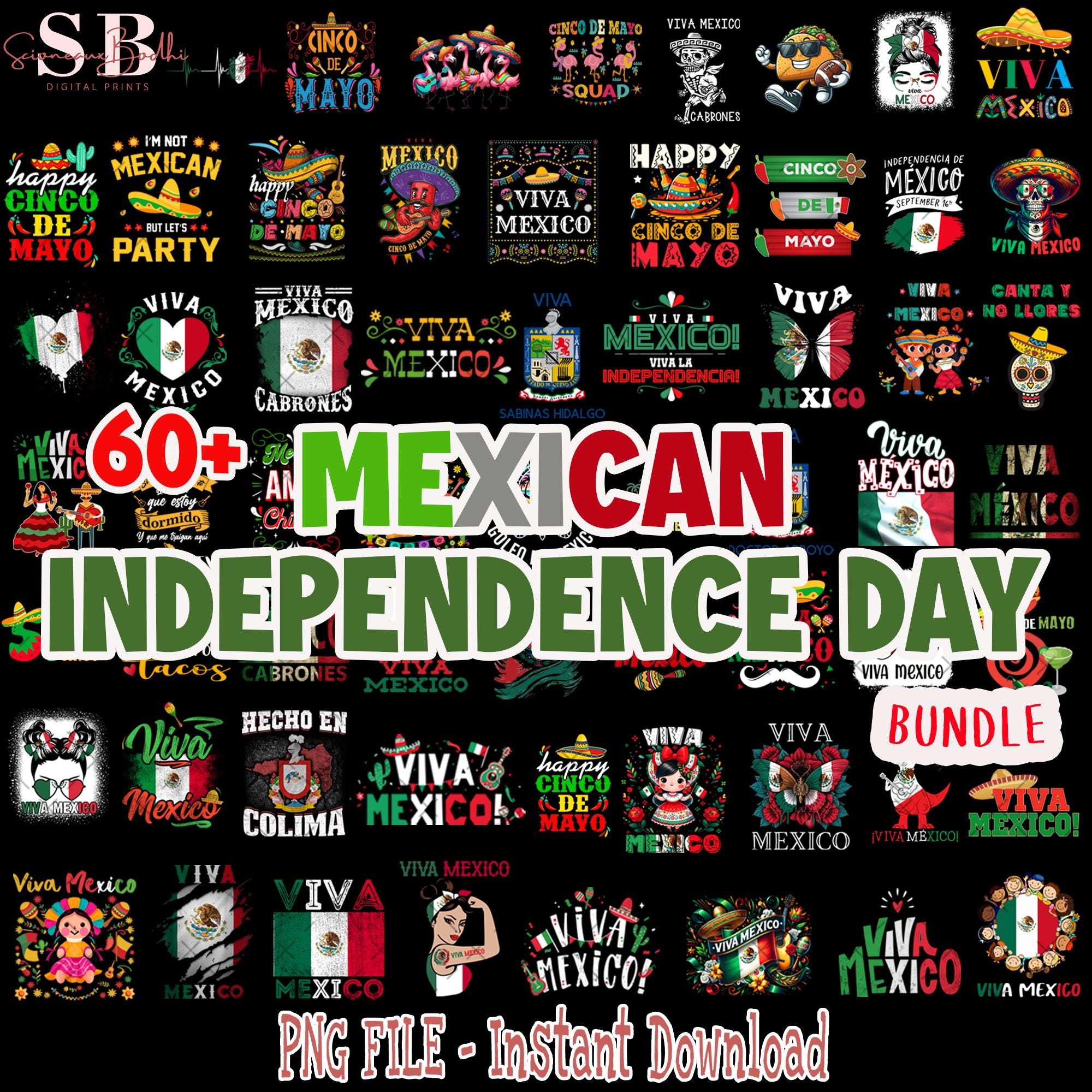 Viva Mexico Bundle PNG, Mexico Png Bundle, September 16th Png, Mexican ...
