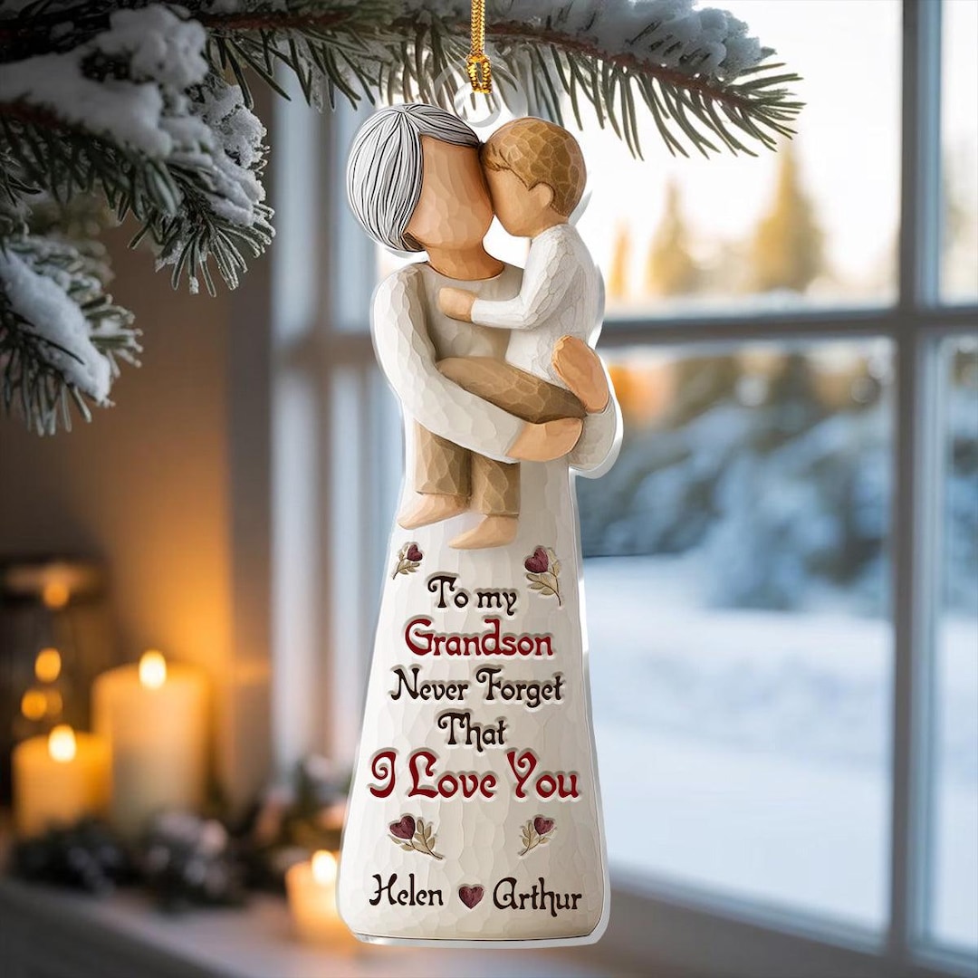 Personalized Grandma Grandson Ornament, to My Grandson I Love You Quote ...