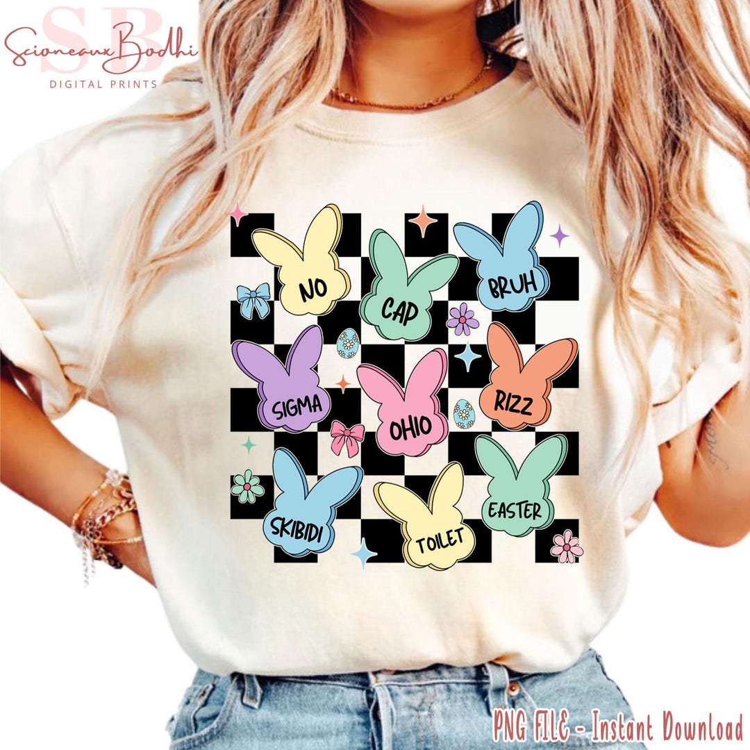 Checkered Skibidi Bunny Easter Day Png, Skibidi Bunny Easter Day Png ...