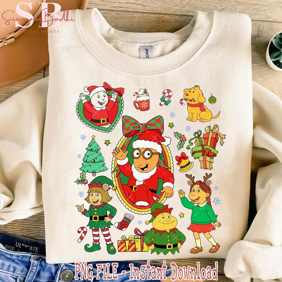 Retro Groovy Arthur TV Show Christmas Png, Cartoon Characters, Teacher ...
