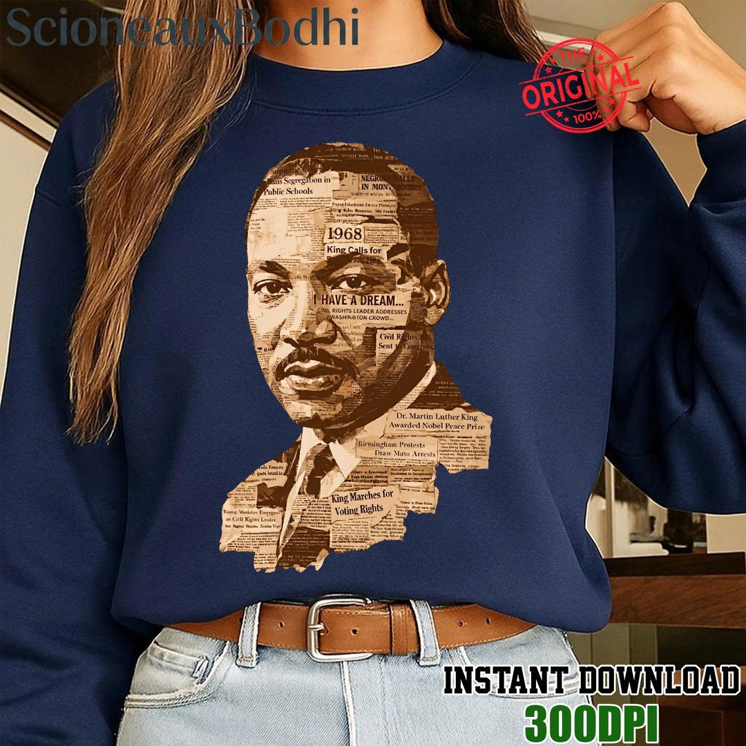 Martin Luther King PNG, Newspaper Collage MLK Black History Png Design ...