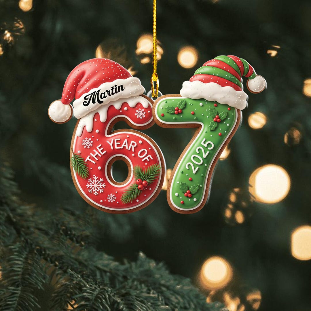 2025 the Year of 67 Ornament, Cute 67 Cookie Christmas Ornament ...
