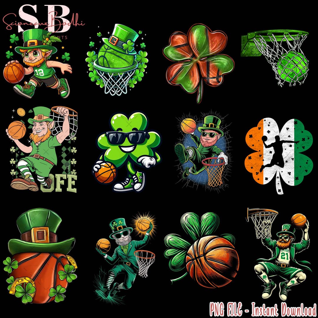 15 St. Patrick's Day Basketball Png Bundle, Basketball Ball Png ...