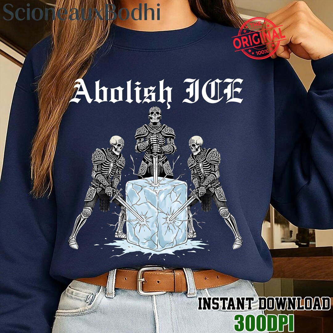 Abolish ICE PNG, Skeleton Knights Resistance Digital Download, Gothic ...