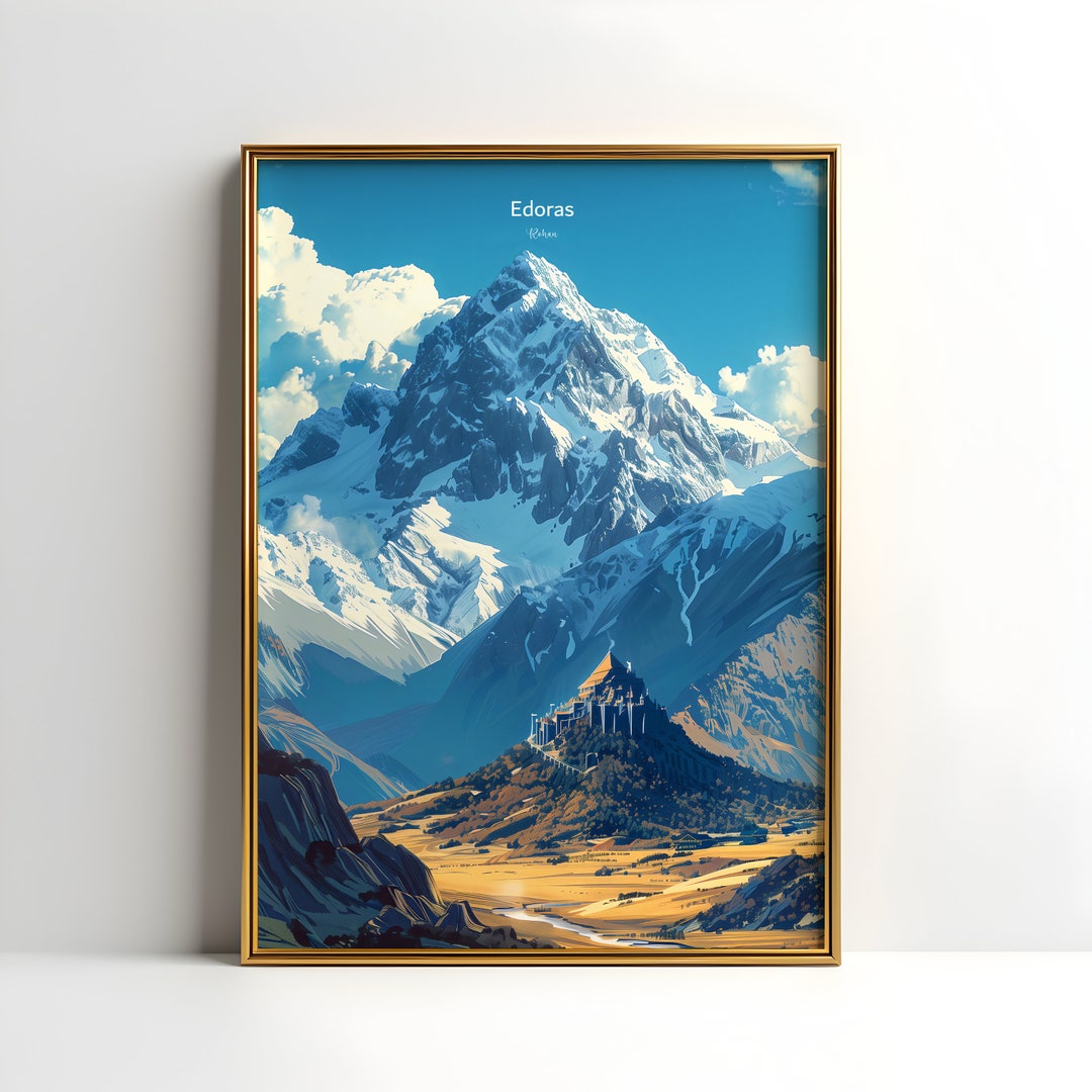 The Lord of the Rings Poster Edoras Capital Rohan Art Print, Fantasy ...