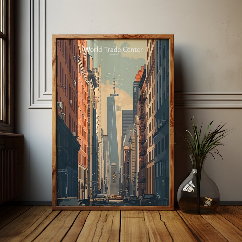 World Trade Center Poster Manhattan Art Print New York City, Printable ...