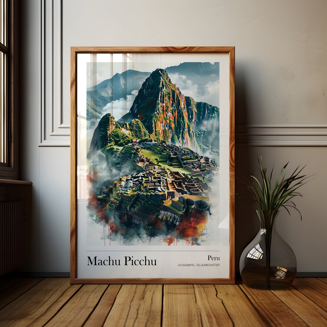 Machu Picchu Poster Peru, Inca Wall Art, Vacation Memories, Printable ...