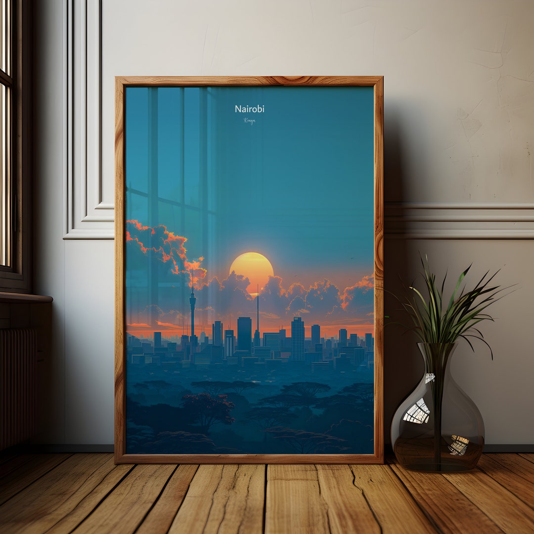 Nairobi Poster Kenya, Africa Travel Poster, Nairobi Wall Art, Nairobi ...