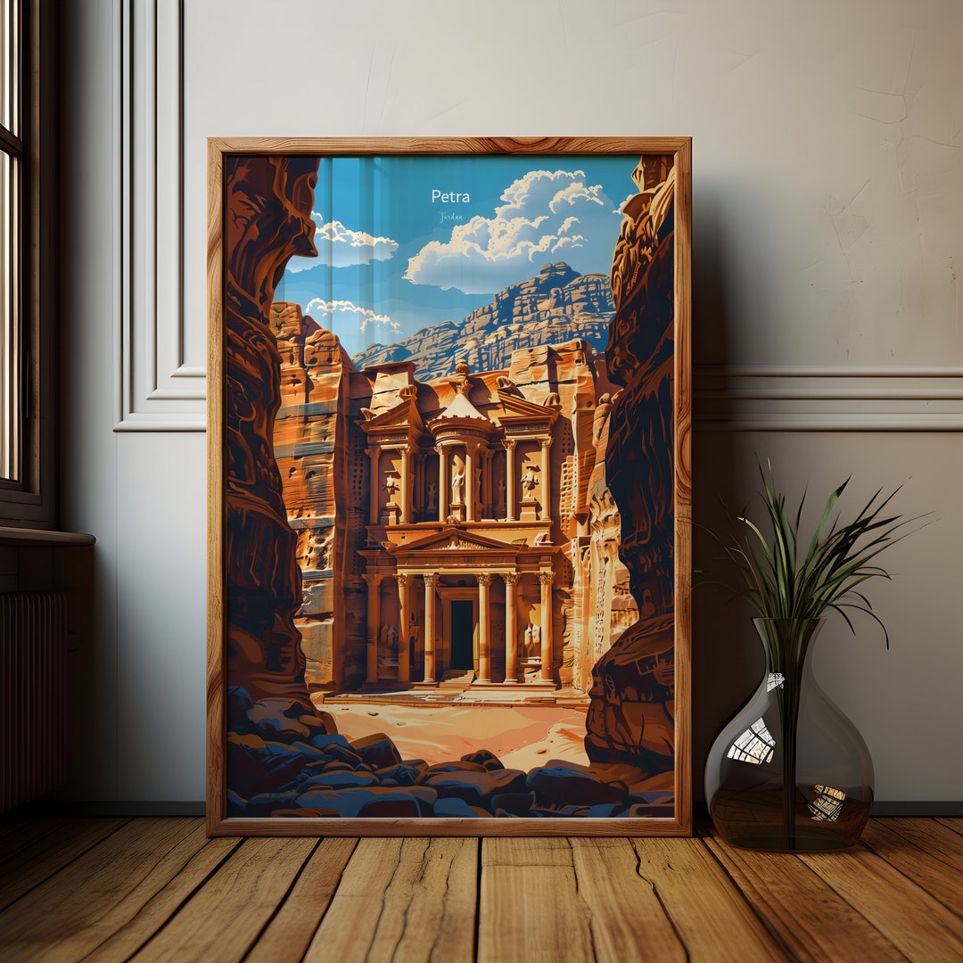 Petra Poster of an Ancient City in Jordan, Petra Travel Poster, Digital ...