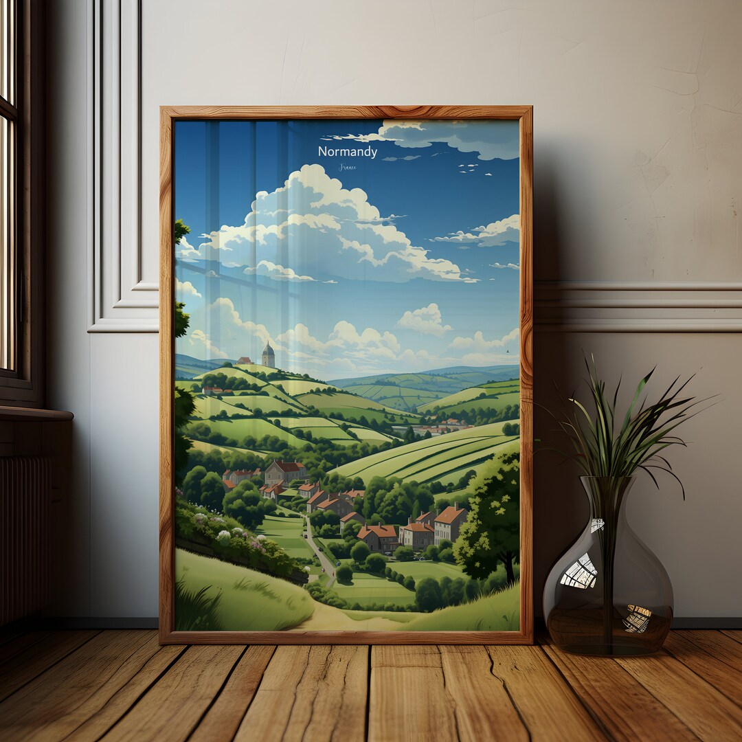 Normandy Poster - French Landscape Wall Art, France Poster, Digital ...