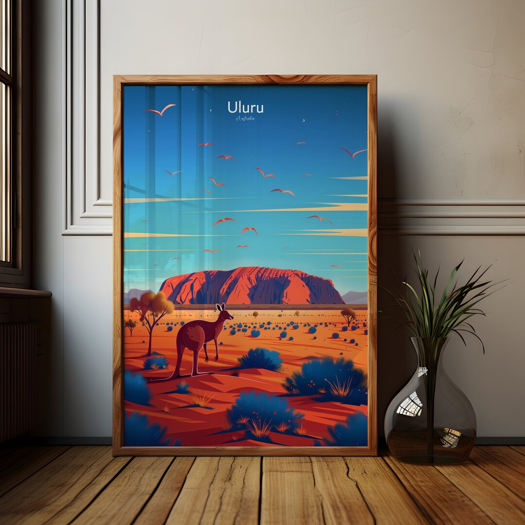 Uluru Poster Australia, Ayers Rock Art Print, Northern Territory ...