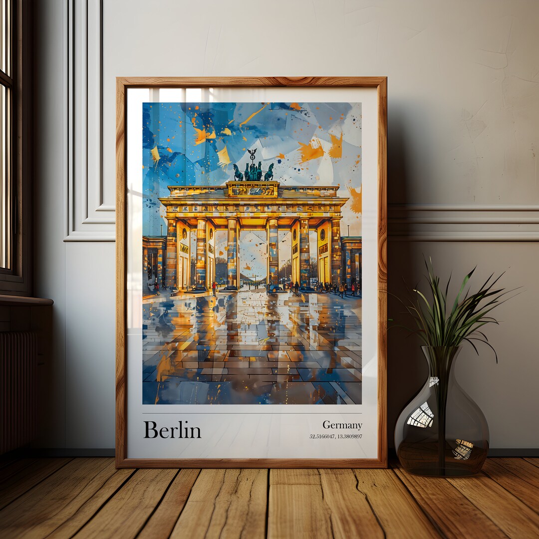 Berlin Poster of Brandenburg Gate, Berlin Travel Poster, Germany Poster ...