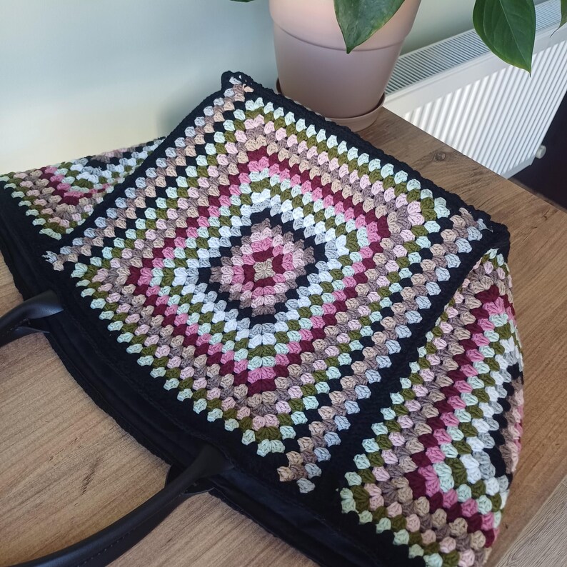 Crochet Granny Square Weekender&duffle Bag,xxl Vintage Stylish Tote Bag ...