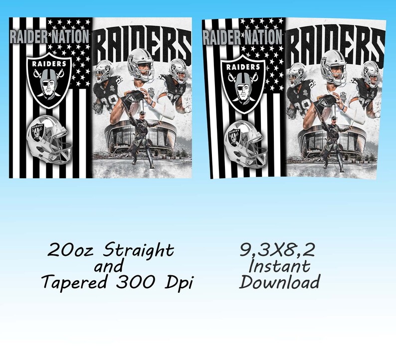 Raiders Tumbler 20 Oz Skinny Stitch Tumbler Sublimation Designs, Full ...
