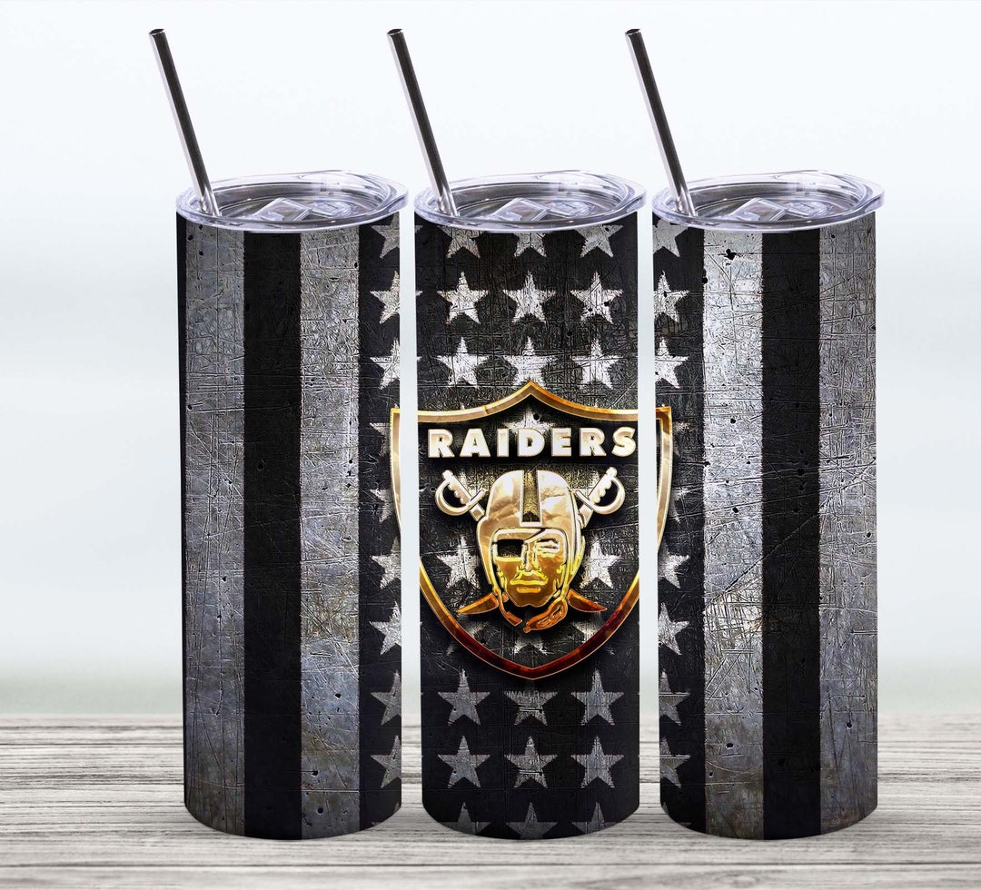 Raiders Tumbler 20 Oz Skinny Stitch Tumbler Sublimation Designs, Full ...