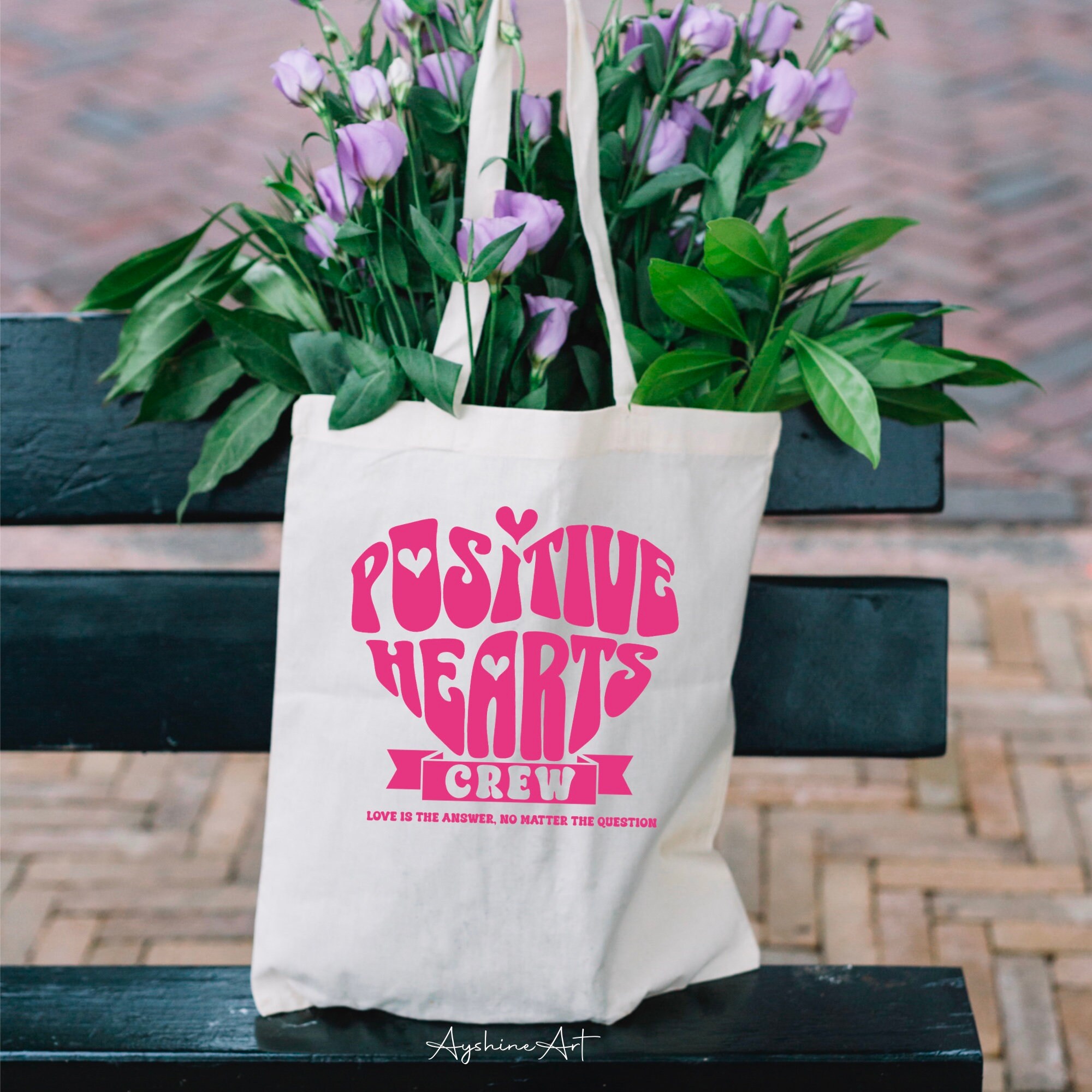 Positive Hearts PNG, Retro Text Sublimation, Popular Trendy Summer ...