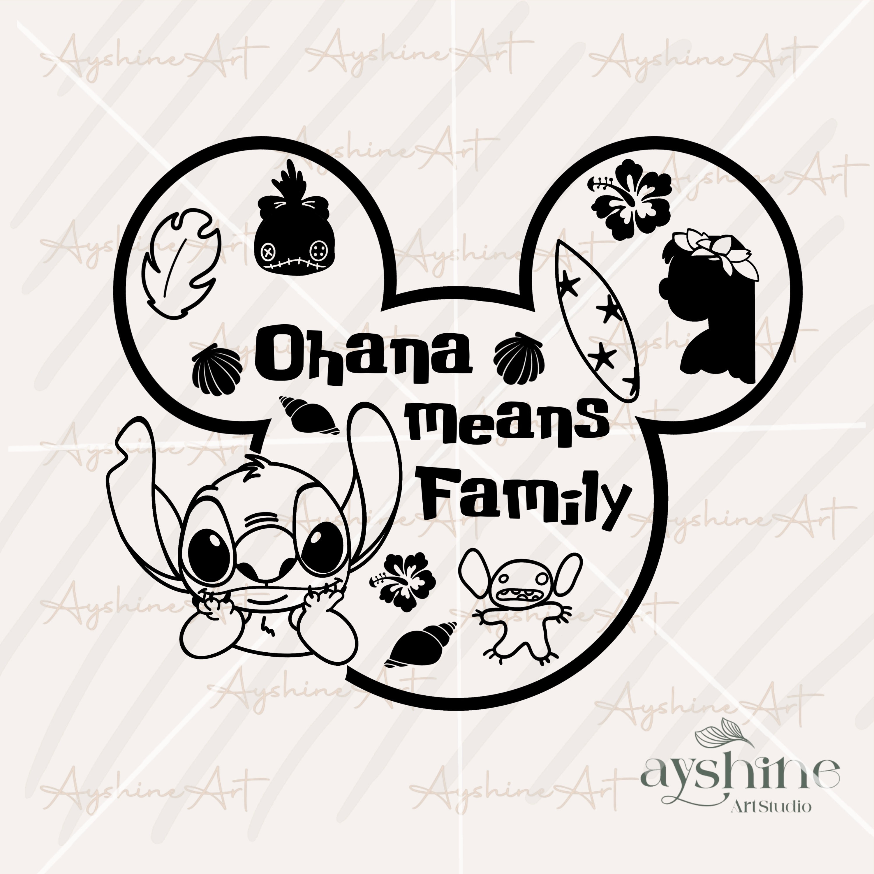 Ohana Means Family SVG, Lilo & Stitch PNG, Stitch SVG, Mouse Head ...