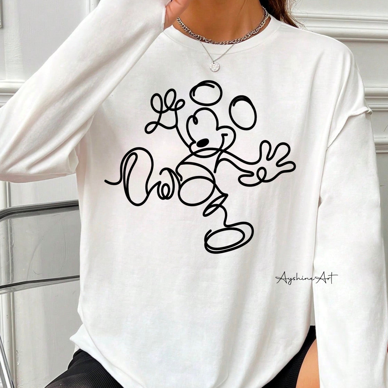 Mickey Lineart SVG, Mickey Continuous Line PNG, Mickey Vintage Svg ...