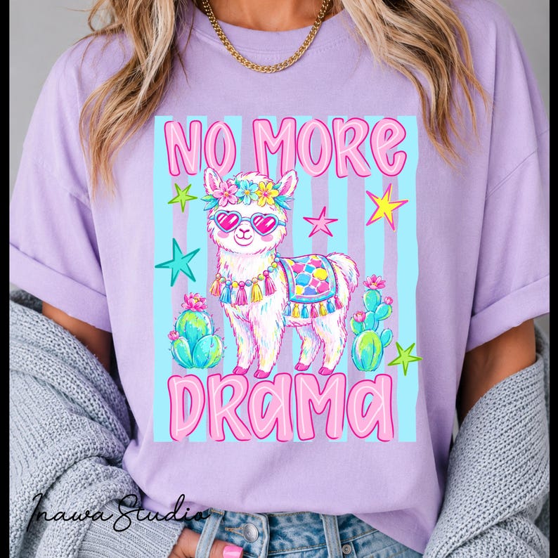 Sem mais drama Lhama PNG, design retrô colorido de animal (download ...