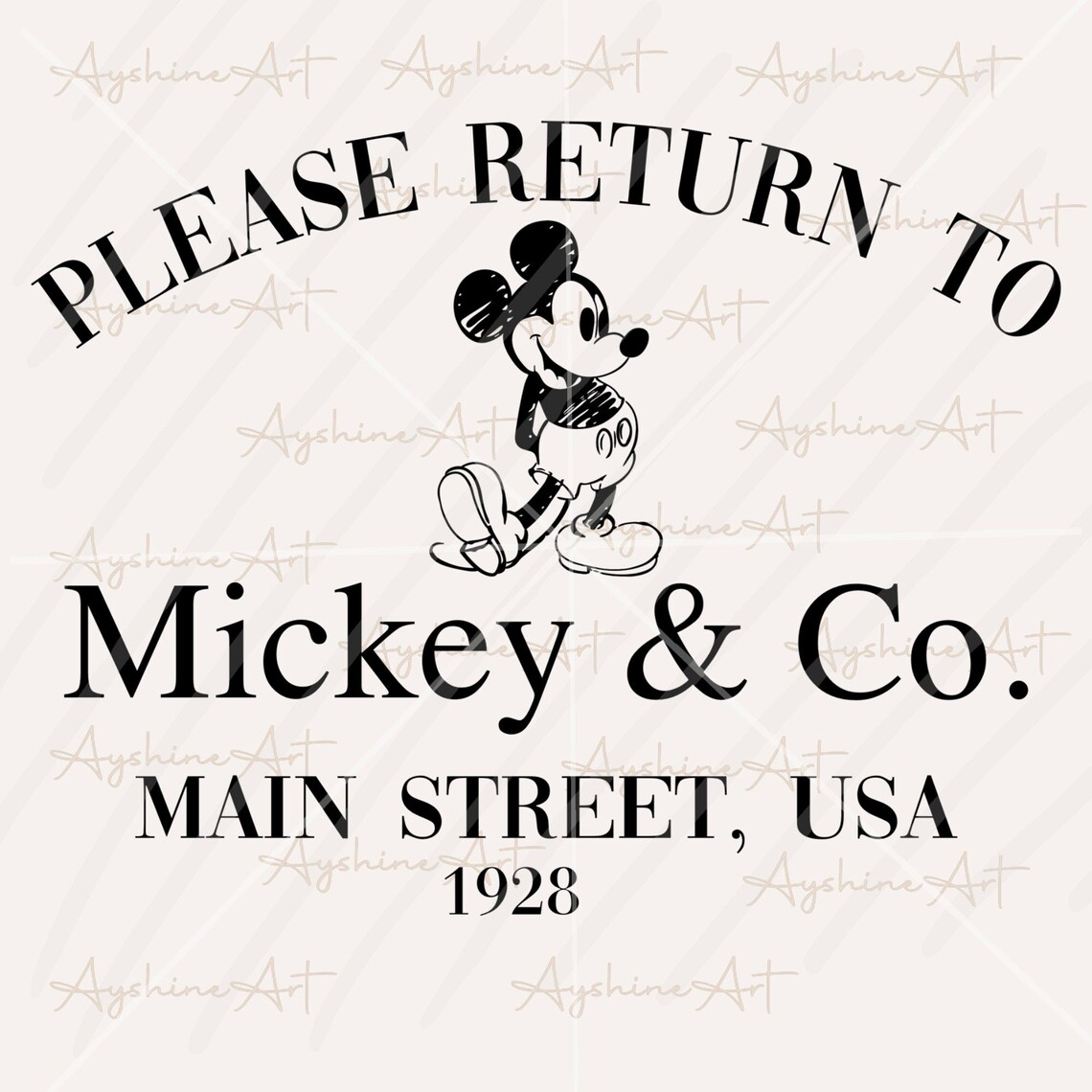 Please Return to Mickey SVG, Mickey 1928 PNG, Mickey Vintage Svg ...