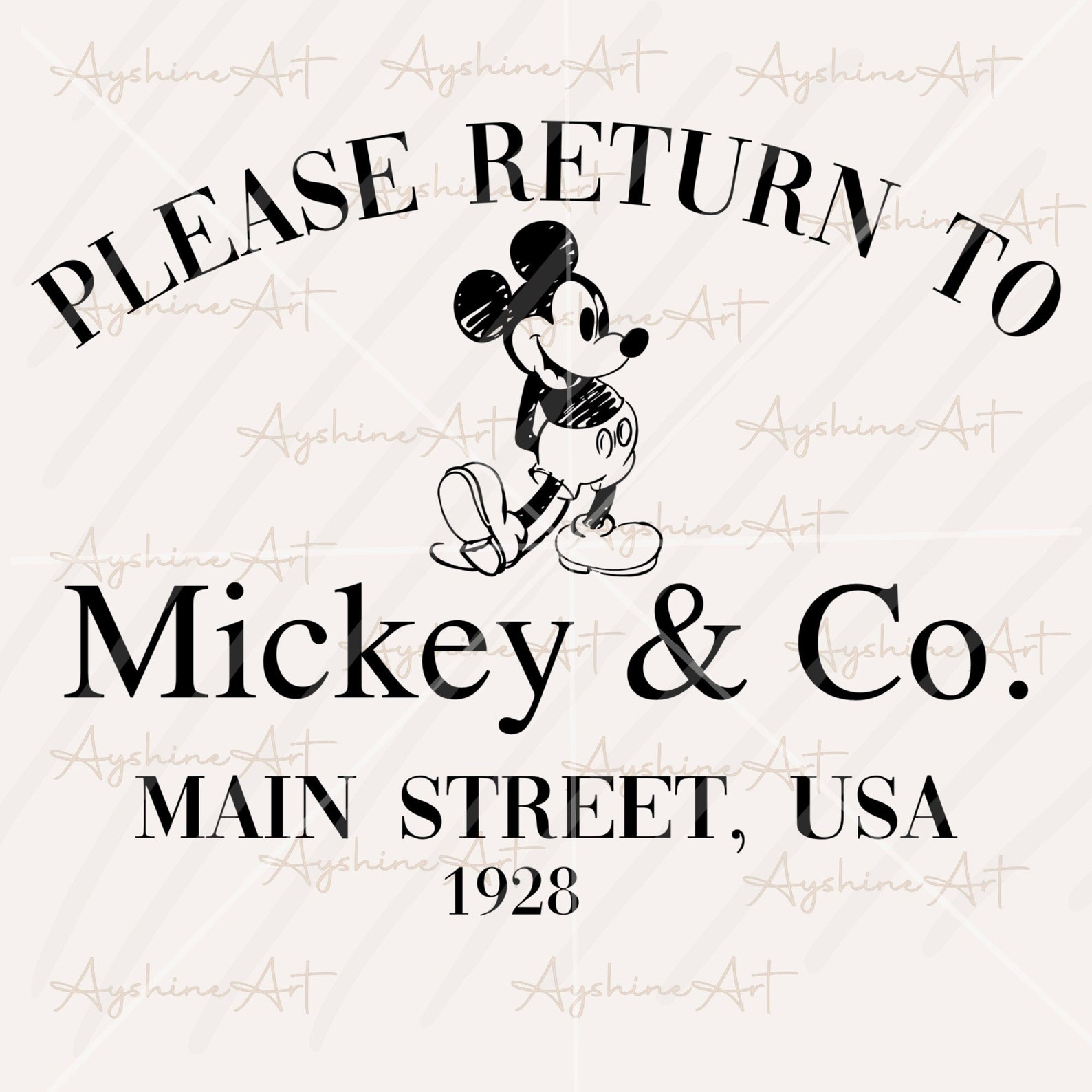 Please Return to Mickey SVG, Mickey 1928 PNG, Mickey Vintage Svg ...