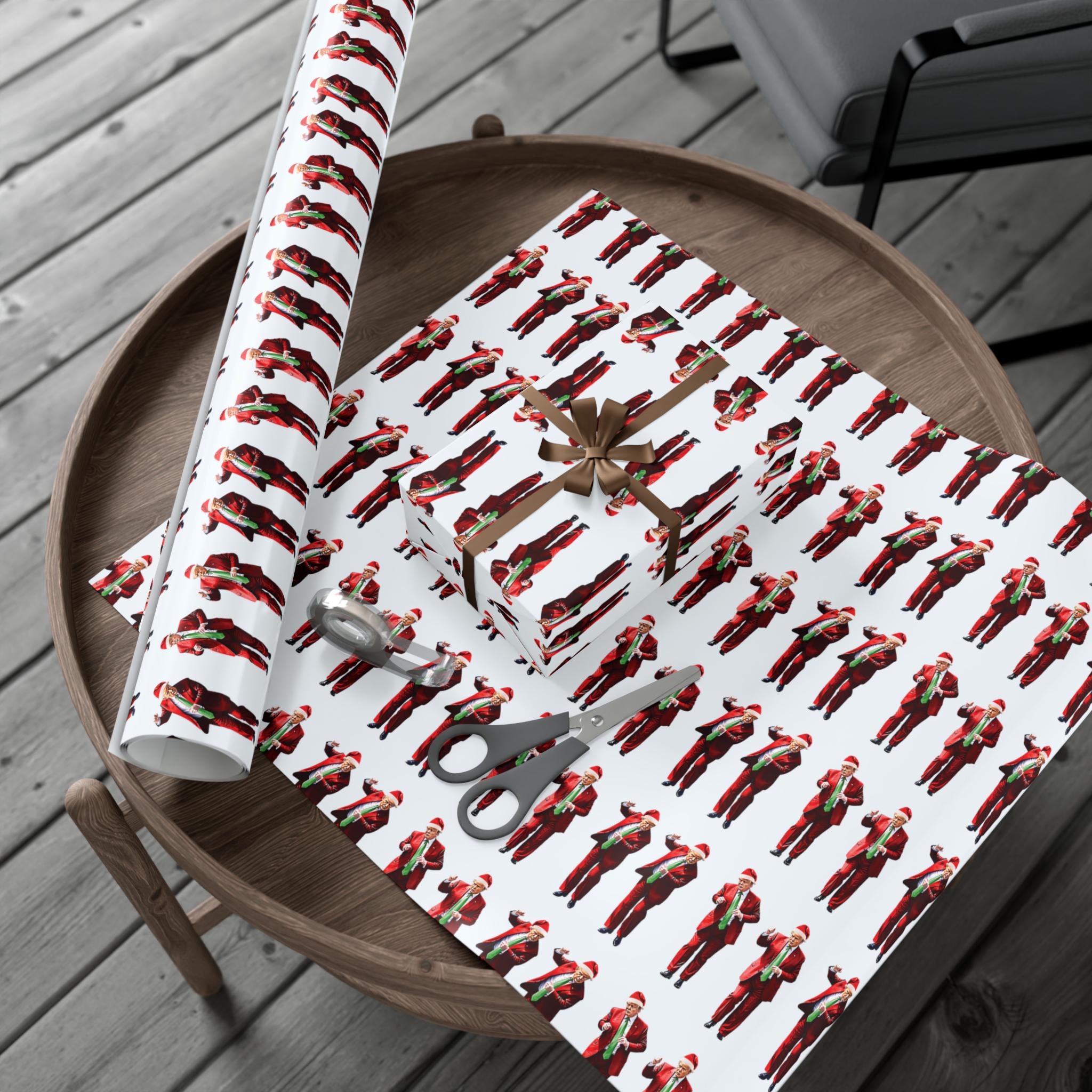 Funny Dancing Donald Trump Wrapping Paper, MAGA Quirky Christmas Gift ...
