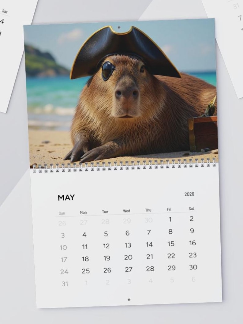 2026 Capybara Wall Calendar, Quirky Novelty Gift, Funny Secret Santa ...