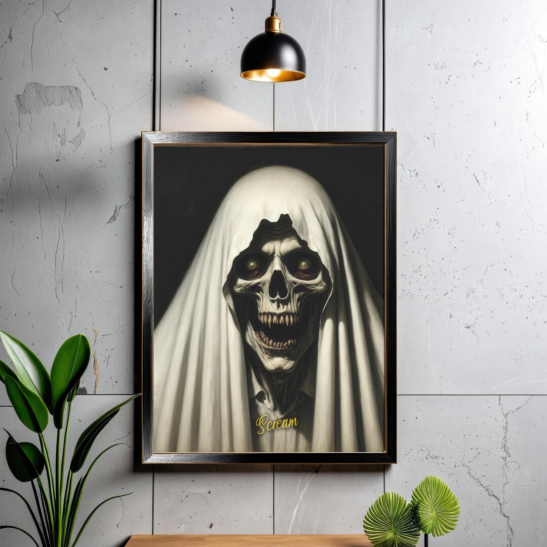 Spooky Horror Halloween Poster Art Print, Scary Wall Art, Scream ...