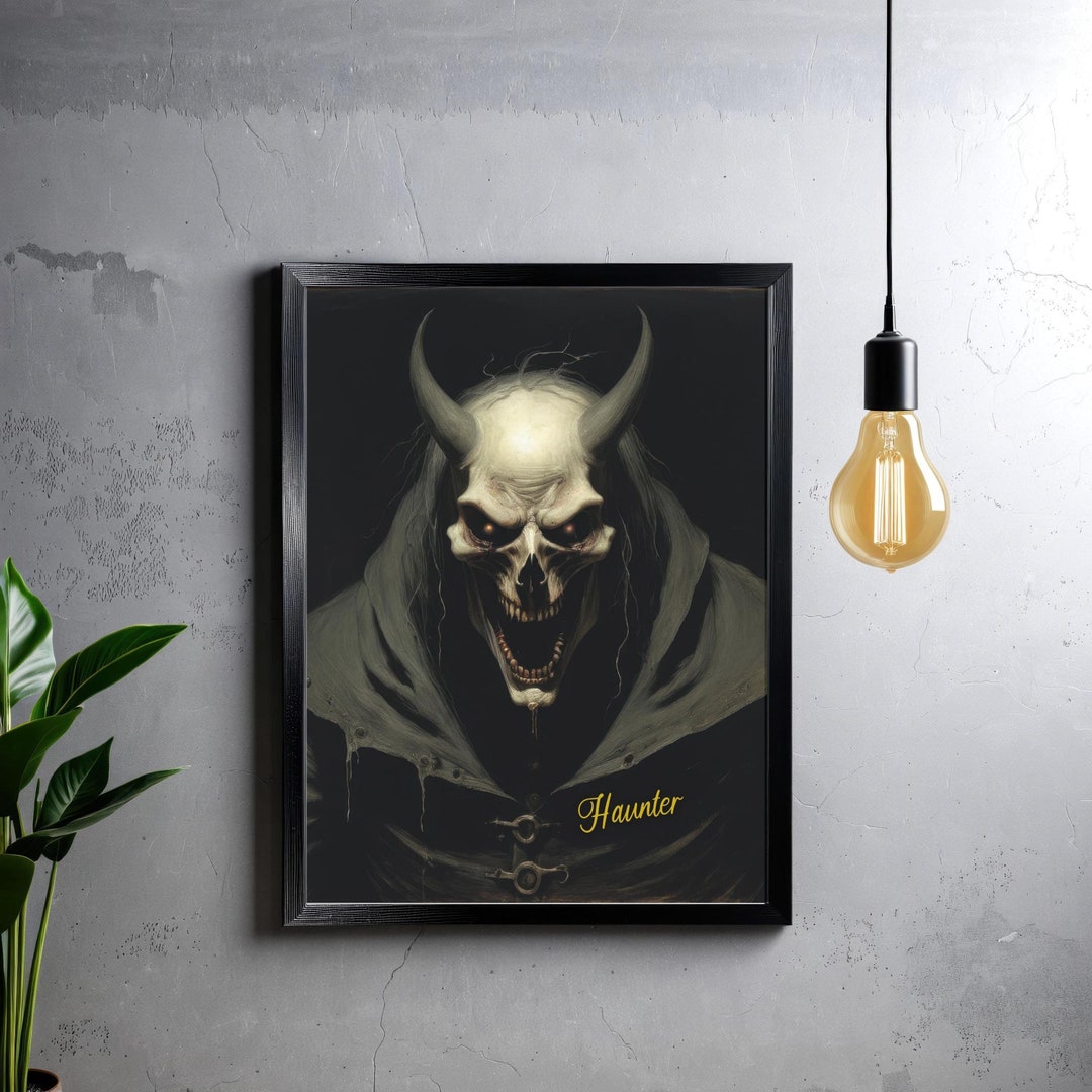 Scary Horror Halloween Poster Print Haunter, Creepy Wall Art, Spooky ...