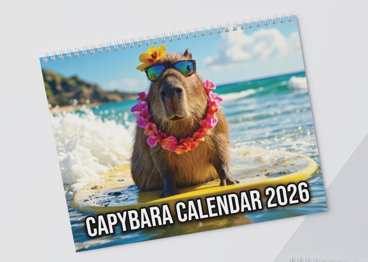 2026 Capybara Wall Calendar, Quirky Novelty Gift, Funny Secret Santa ...