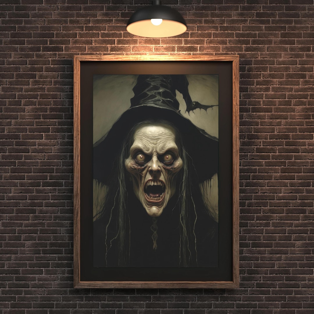 Scary Horror Halloween Poster Print Witch, Halloween Unique Home Decor ...
