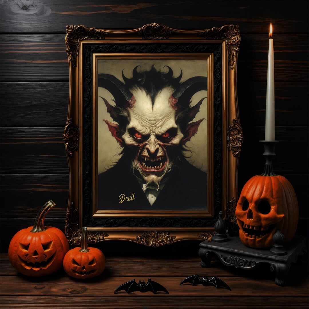 Scary Horror Halloween Poster Print Devil, Halloween Unique Home Decor ...