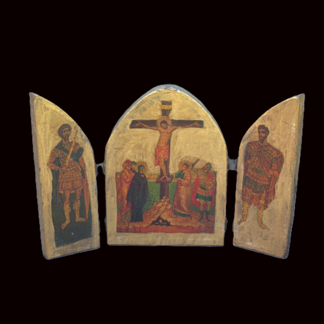 Antique Religious Triptych Triptique Home Decor Gothic Church Souvenir ...