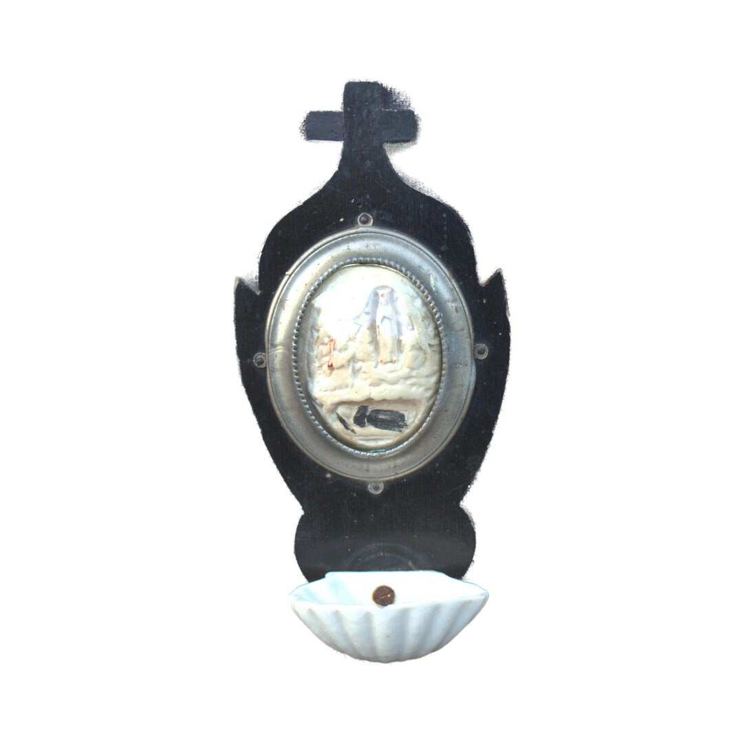 Antique French Holy Water Font 16,5 Cm Napoleon III Dated 1858 Death of ...