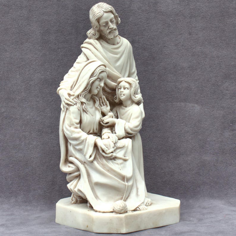 Antique Mary and Joseph Statue Figurine Young Jesus, Joseph Woodworker ...