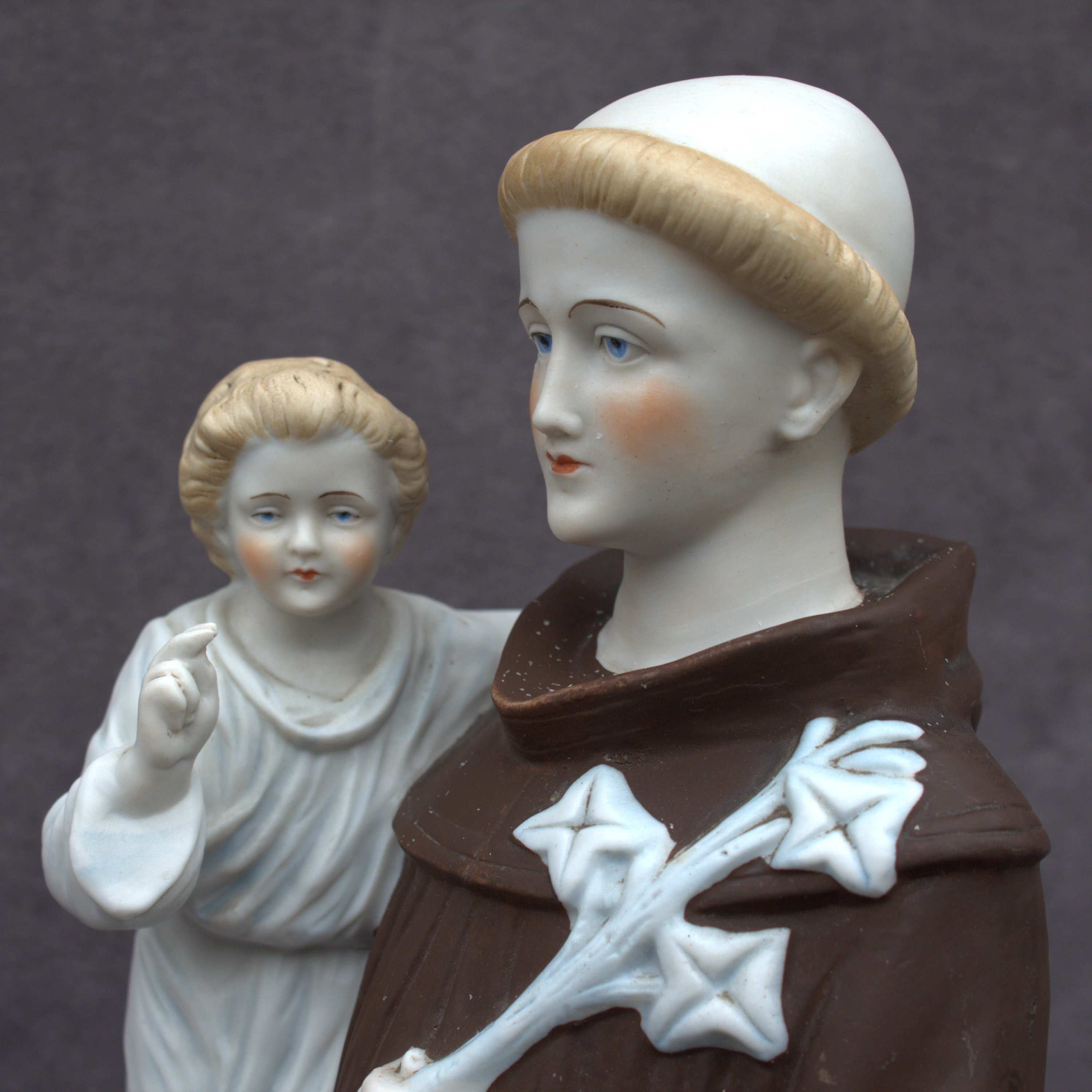 Antique Large Saint Anthony 17 Statue Bisque Porcelain Figurine ...
