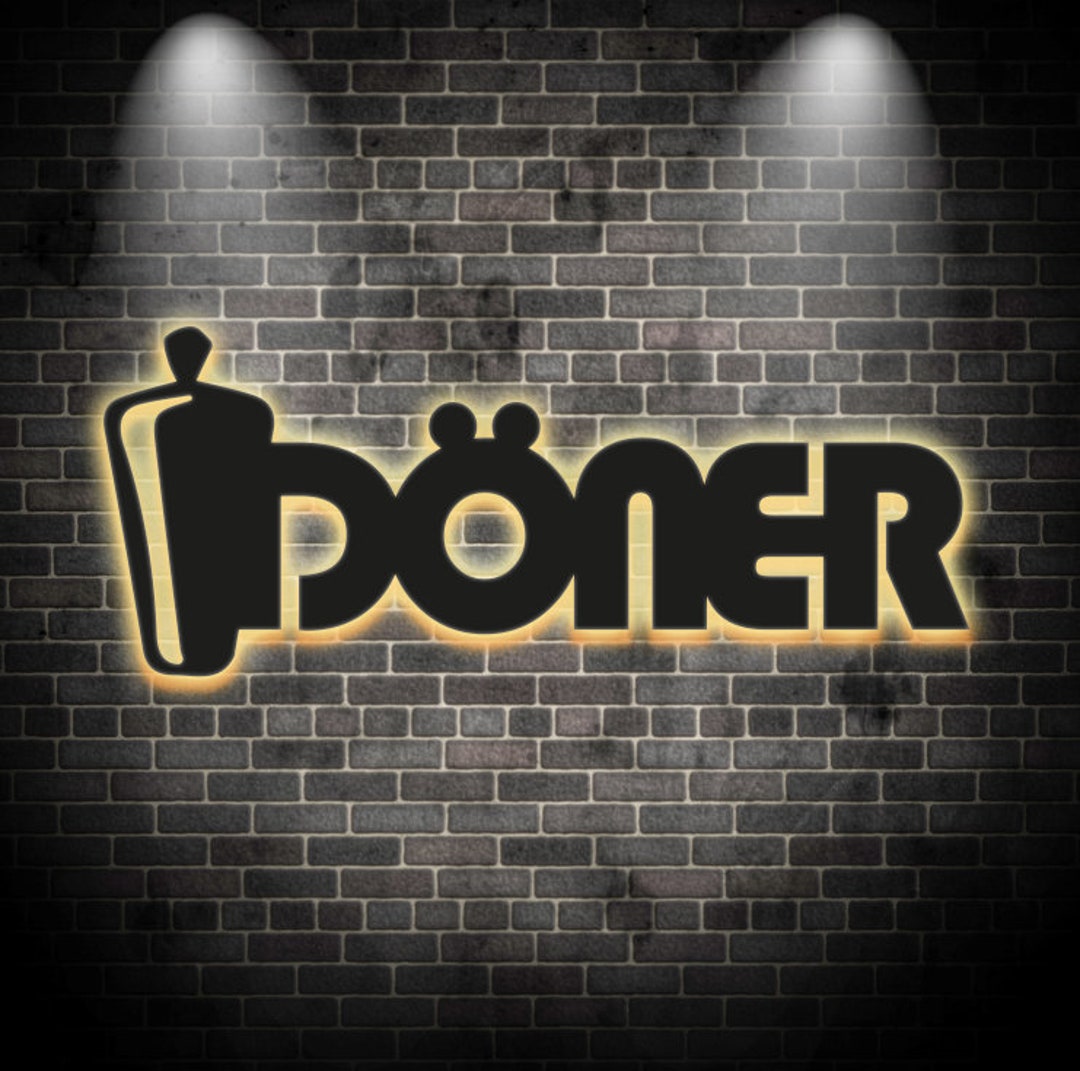 LED Kebab & Fast Food Sign: Illuminated Döner Kebab Display, Retro Wall ...