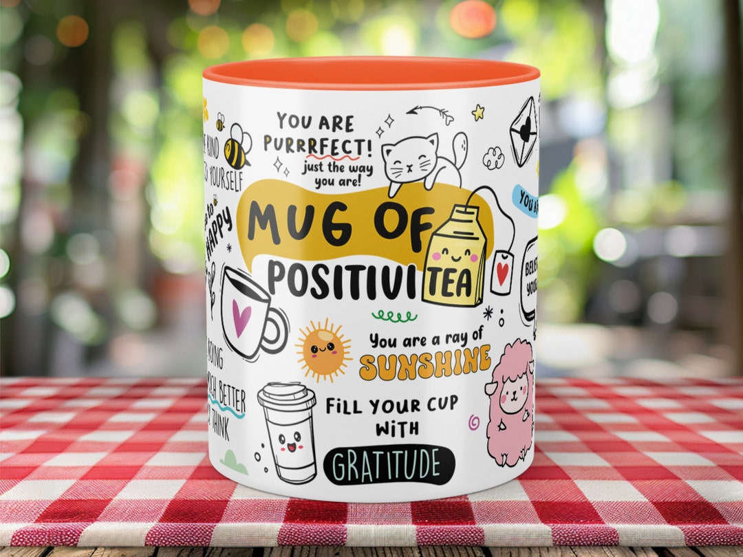 POSITIVITY MUG, Coloured Positivi-tea Mug, Motivational Mug ...