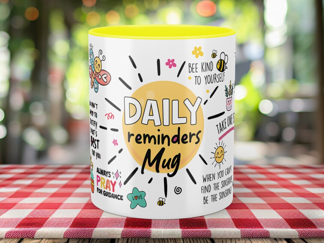 DAILY REMINDERS MUG, Positivity Cup, Motivational Mug, Inspirational ...