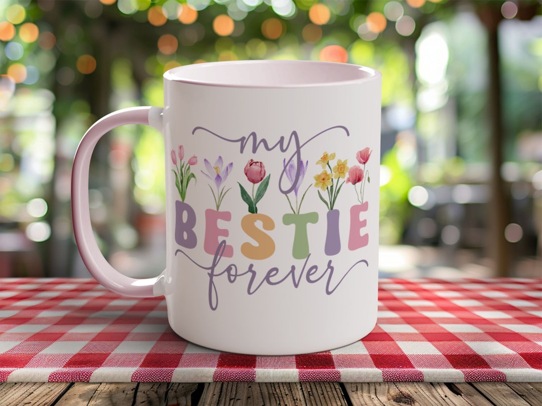 MY BESTIE FOREVER, Coloured Mug, Coloured Bestie Cup, Present for Best ...