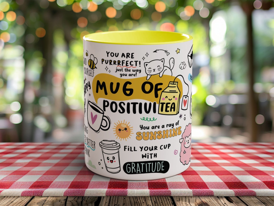 POSITIVITY MUG, Coloured Positivi-tea Mug, Motivational Mug ...