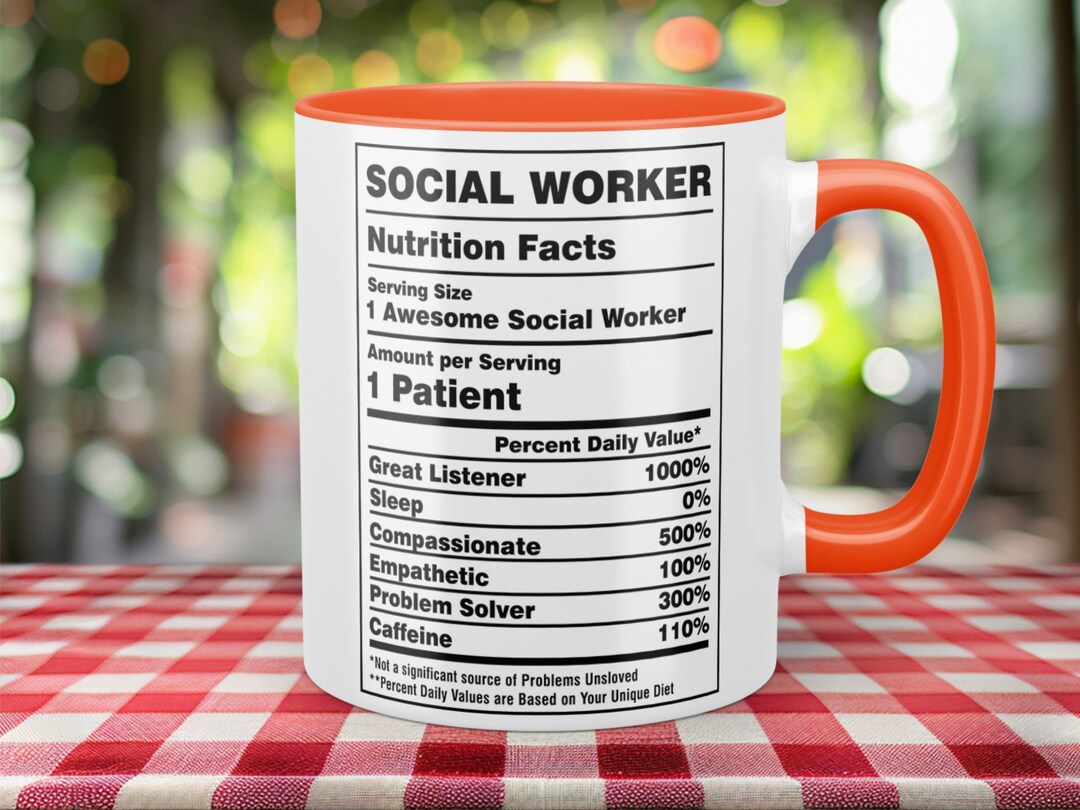 SOCIAL WORKER Nutrition Facts, Coloured Positivity Mug, Affirmations ...
